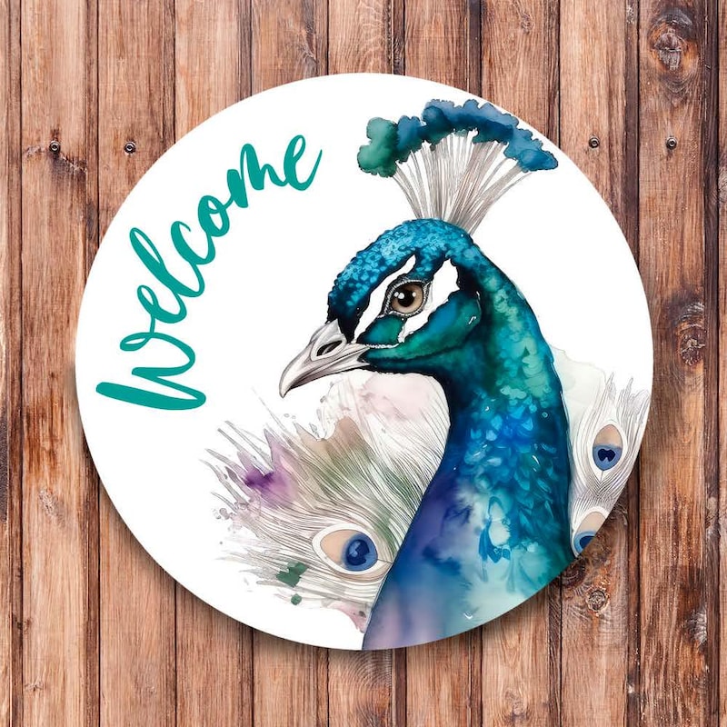 Peacock Welcome Sign - Etsy