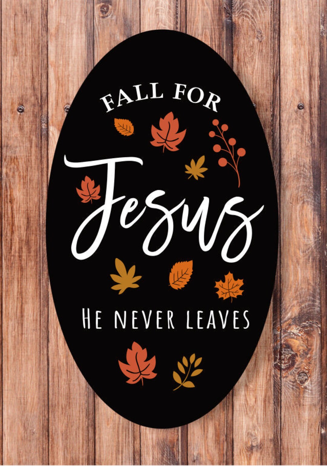 Autumn Jesus Oval Wreath Sign - Etsy