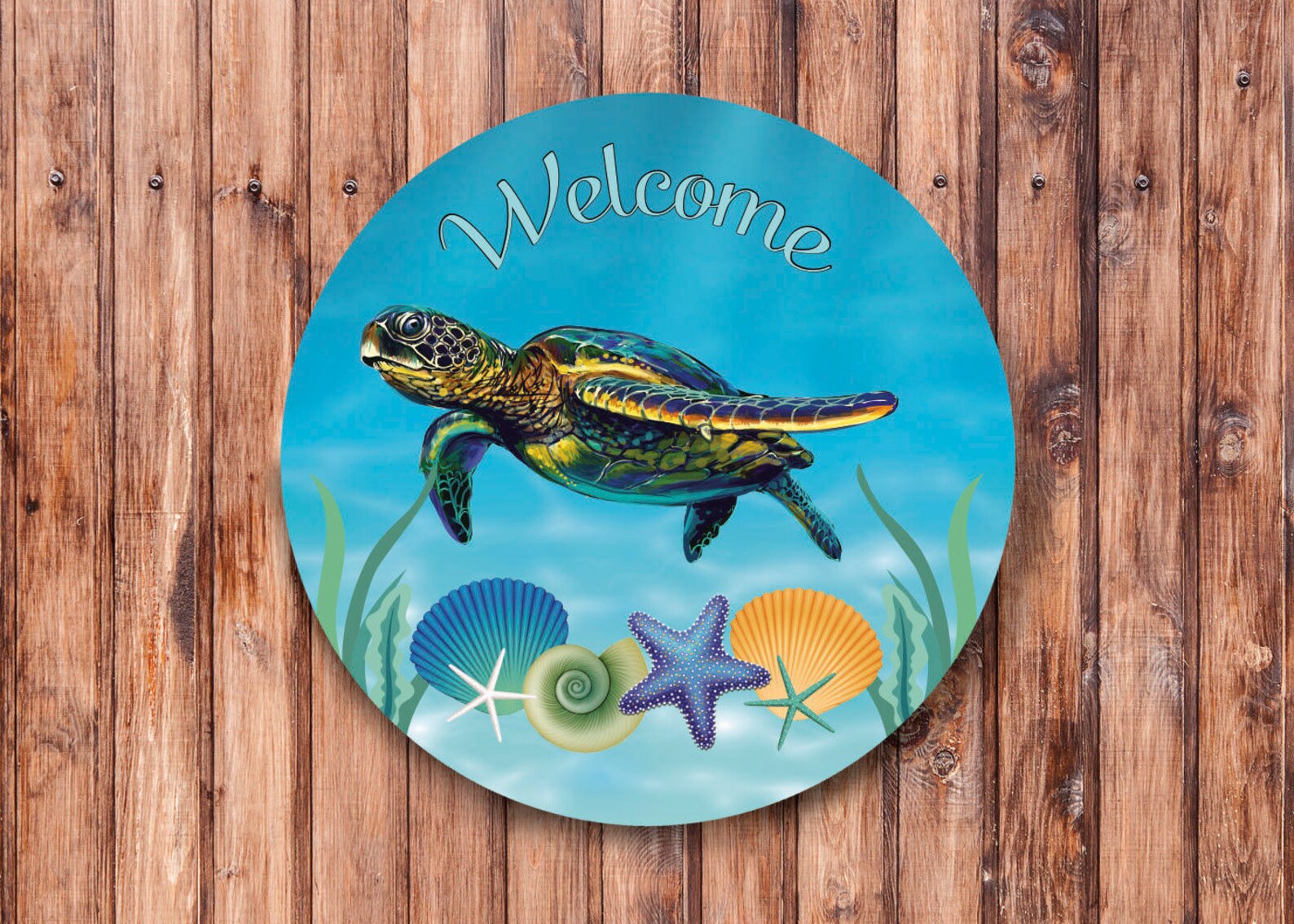 Sea Turtle Welcome Wreath Sign - Etsy