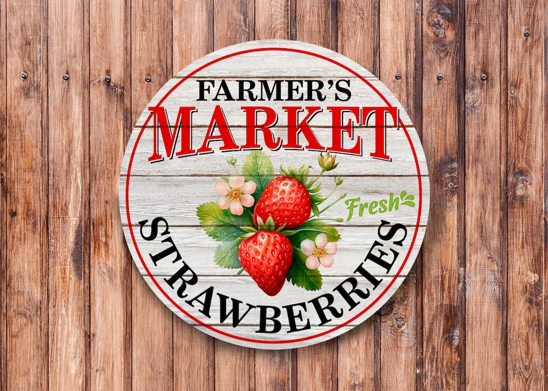Farmer's Market Strawberries Wreath Sign - Etsy