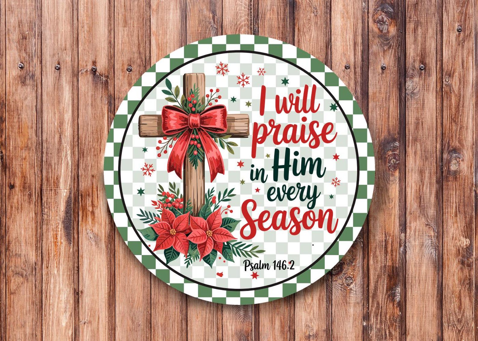 I Will Praise Him_poinsettia_ Wreath Sign - Etsy