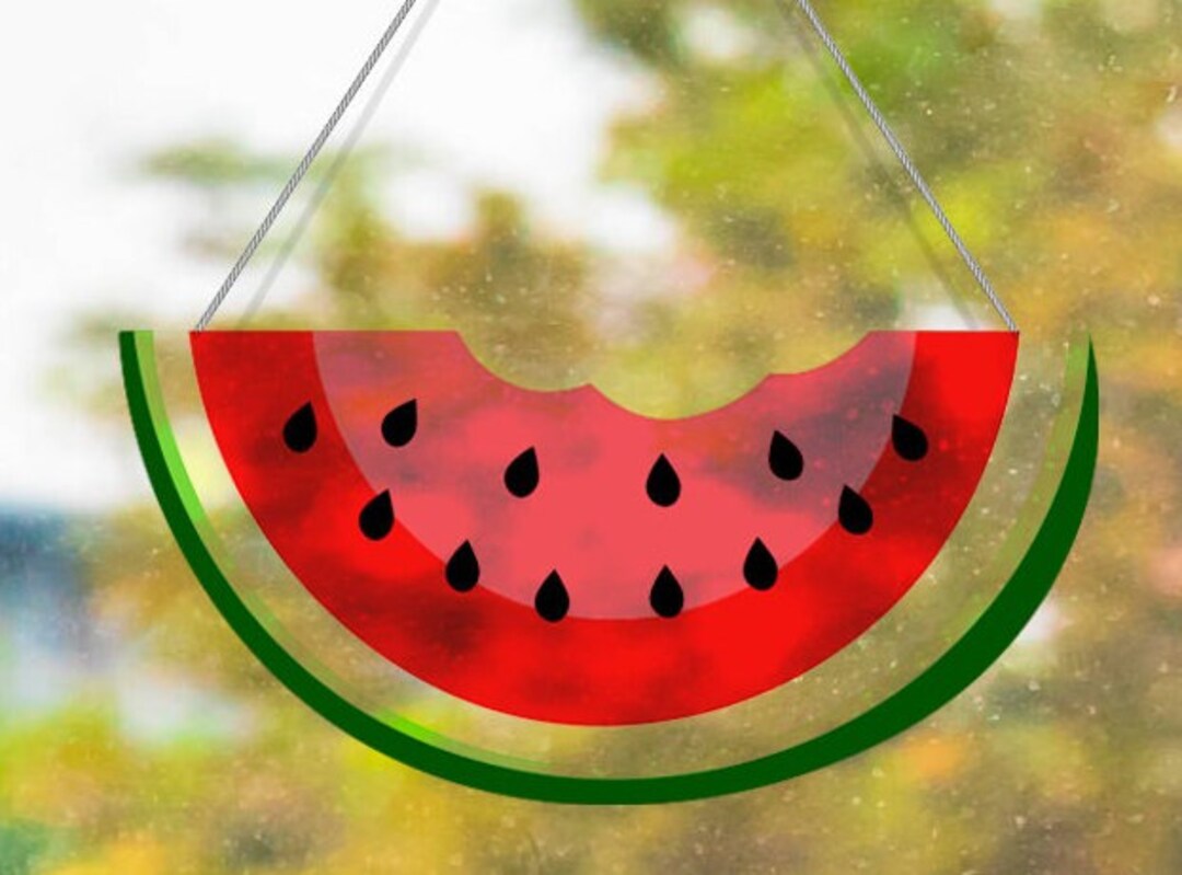 Watermelon Slice Bite Shaped Acrylic Suncatcher - Etsy
