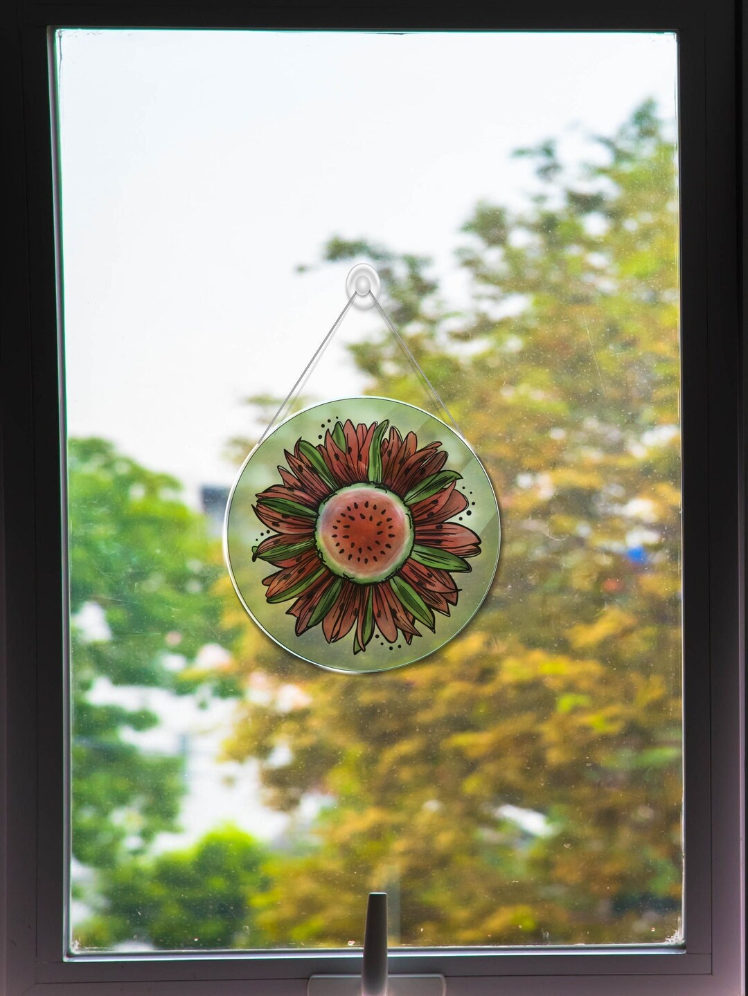 Watermelon Sunflower Acrylic Suncatcher - Etsy