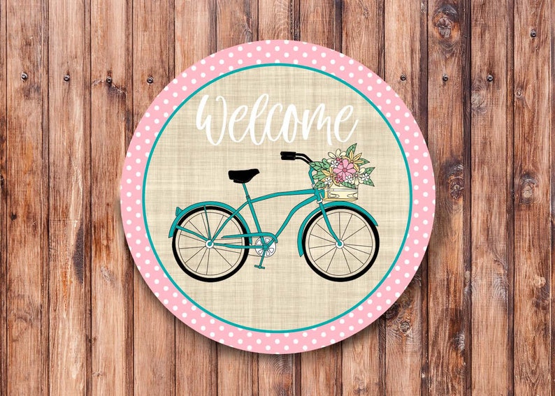 Welcome Bicycle Wreath Sign - Etsy