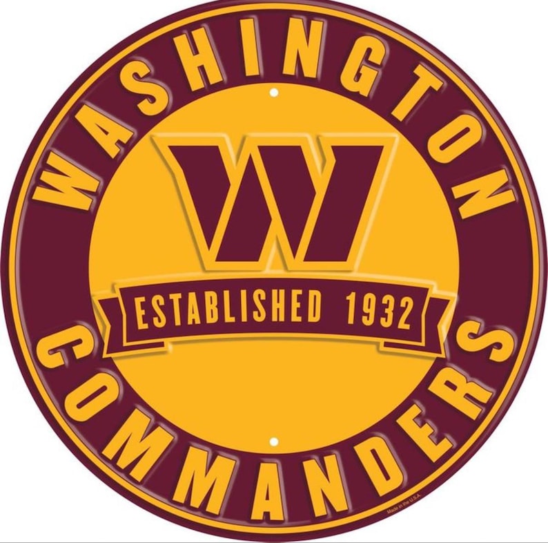Officially Licensed Washington Commanders Sign - Etsy