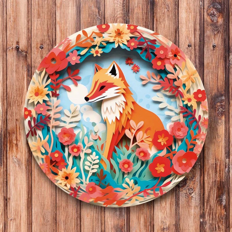 Metal Fox Wreath Sign - Etsy