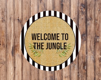 Welcome to the Jungle Door Sign - Etsy