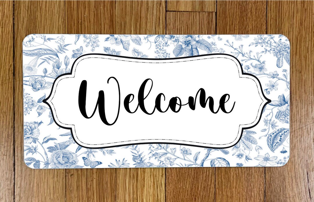 Chinoiserie Welcome Wreath Sign - Etsy