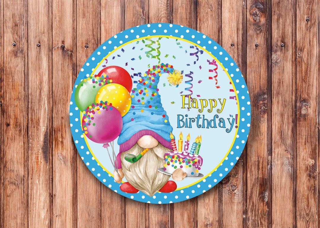 Happy Birthday Gnome Wreath Sign - Etsy
