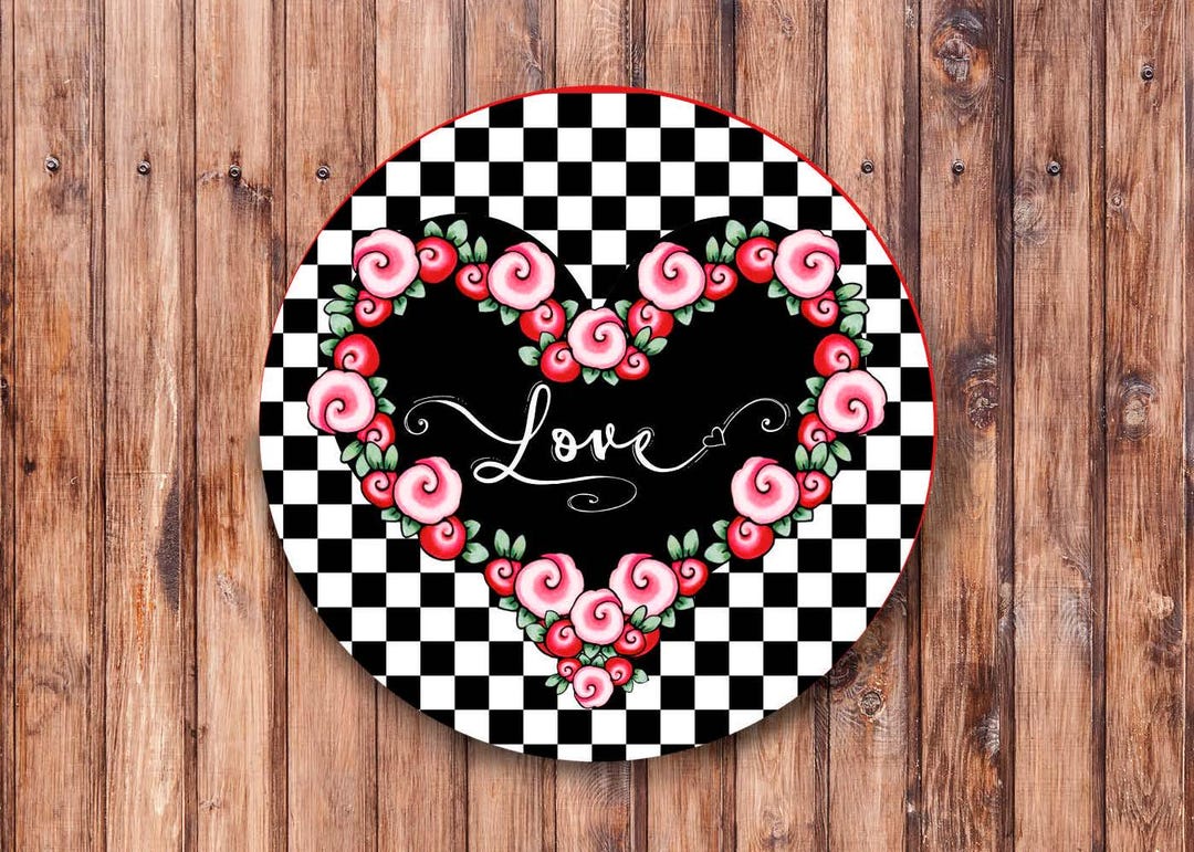 Love Floral Heart Wreath Sign - Etsy