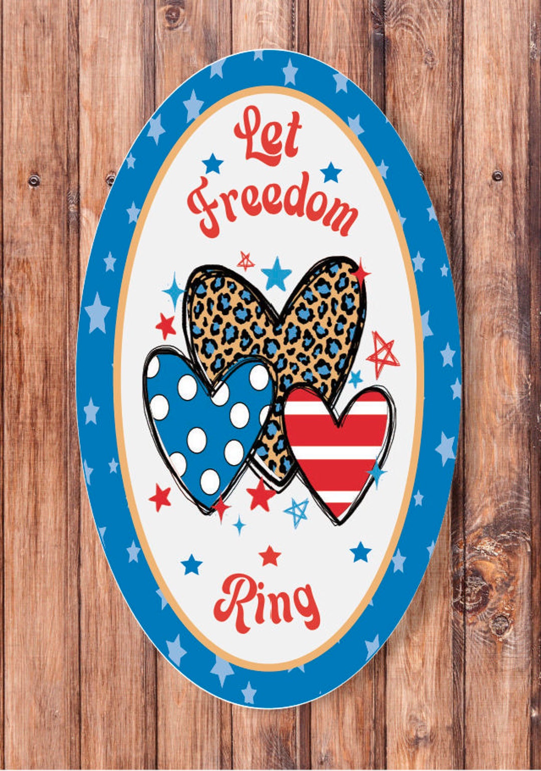 Let Freedom Ring_oval Wreath Sign - Etsy
