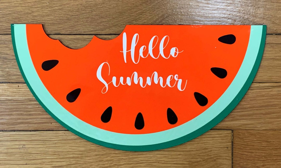 Hello Summer Watermelon Slice_sign - Etsy