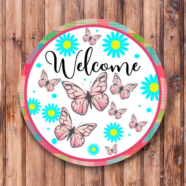 Metal Butterfly Welcome Sign - Etsy