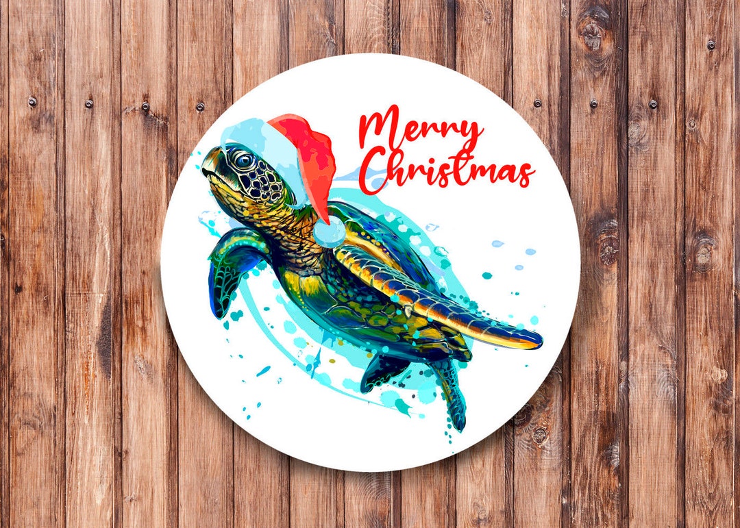 Merry Christmas Sea Turtle Wreath Sign - Etsy