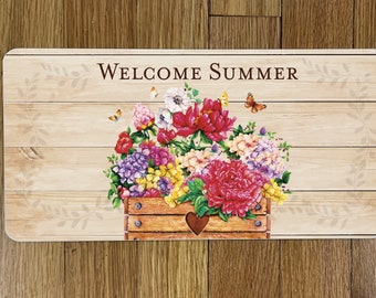 Floral Welcome Wreath Sign, Colorful Welcome Wreath Sign, Aluminum ...