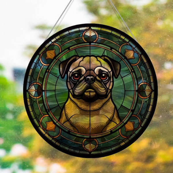 Stained Glass Pug - Etsy