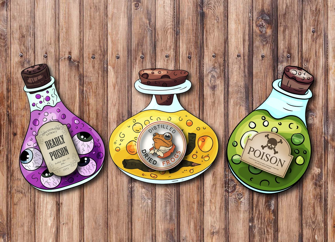 Set of 3 Potion Bottles - Etsy