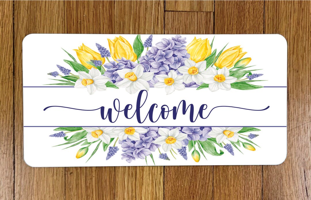 Welcome Tulips and Daffodils_wreath Sign - Etsy