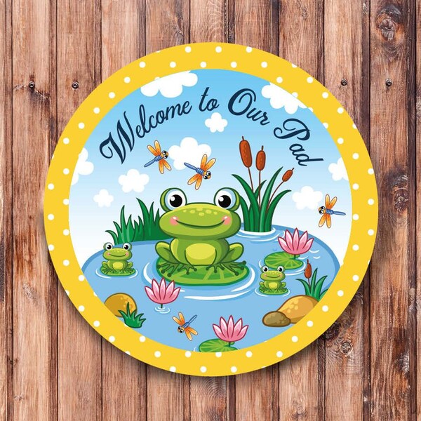 Welcome to My Pad Frog Wreath - Etsy
