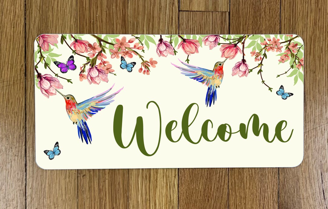 Hummingbird Welcome_wreath Sign - Etsy