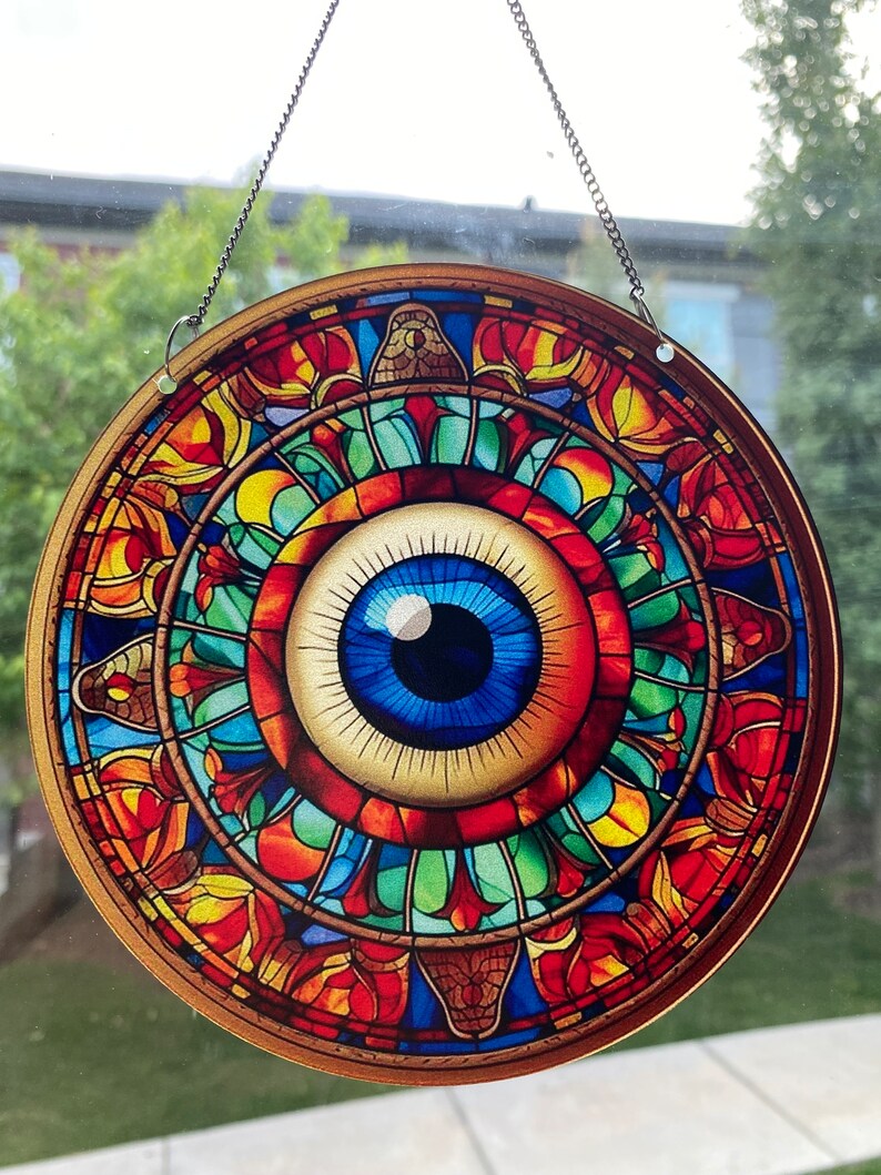 Evil Eye, All Seeing Eye. Hanging Suncatcher Window Ornament, Acrylic ...