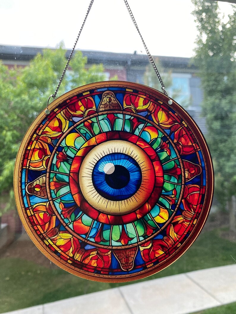 Evil Eye, All Seeing Eye. Hanging Suncatcher Window Ornament, Acrylic ...