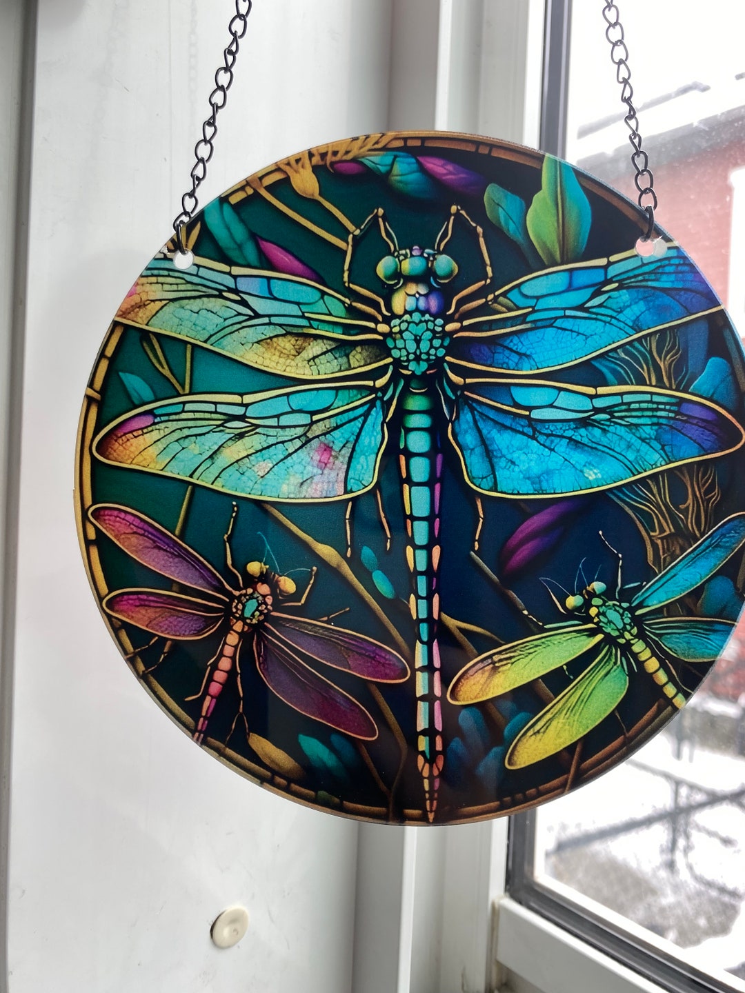 Dragonfly Trio, Hanging Dragonfly Window, Wall, Home, Decor, Suncatcher ...