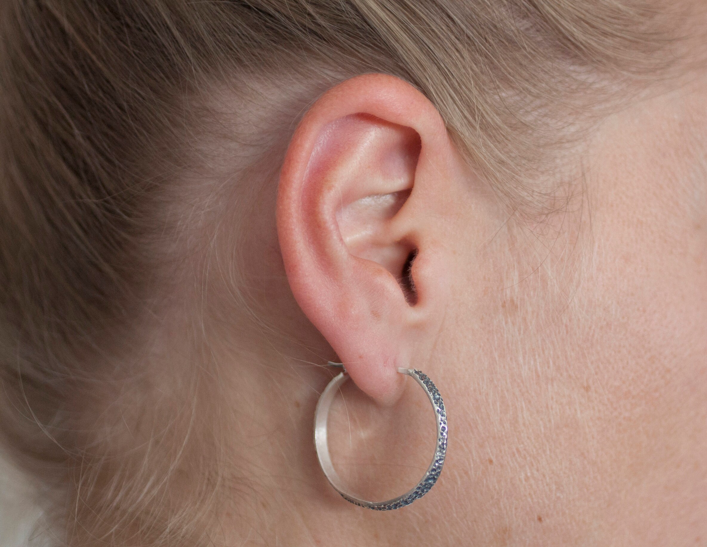 Long Earrings. Circle With a Chain Earrings. Silver Earrings. Silver ...