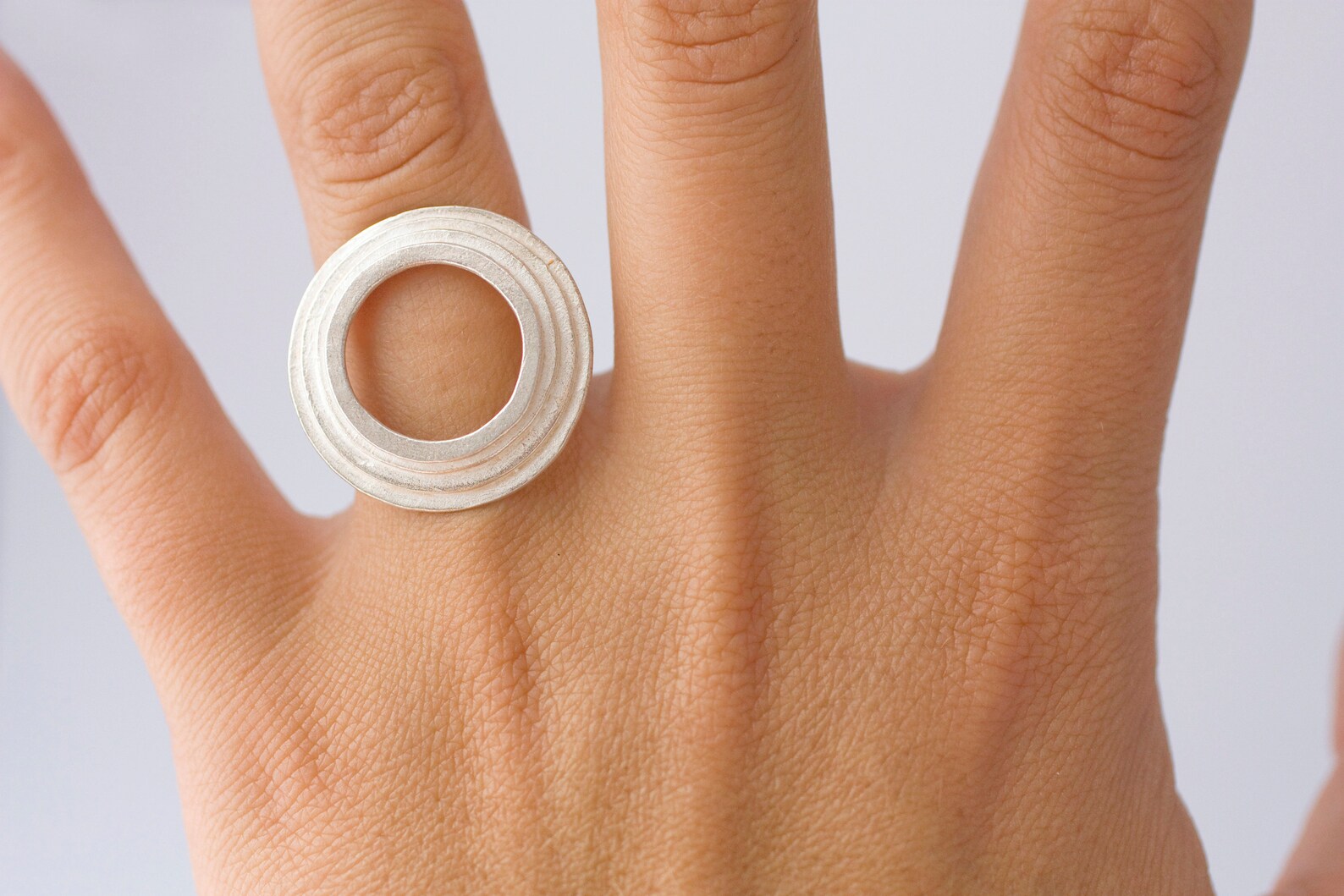 Circles Ring. Silver Ring. Big Minimalist Ring. Gorgeous Silver Ring ...