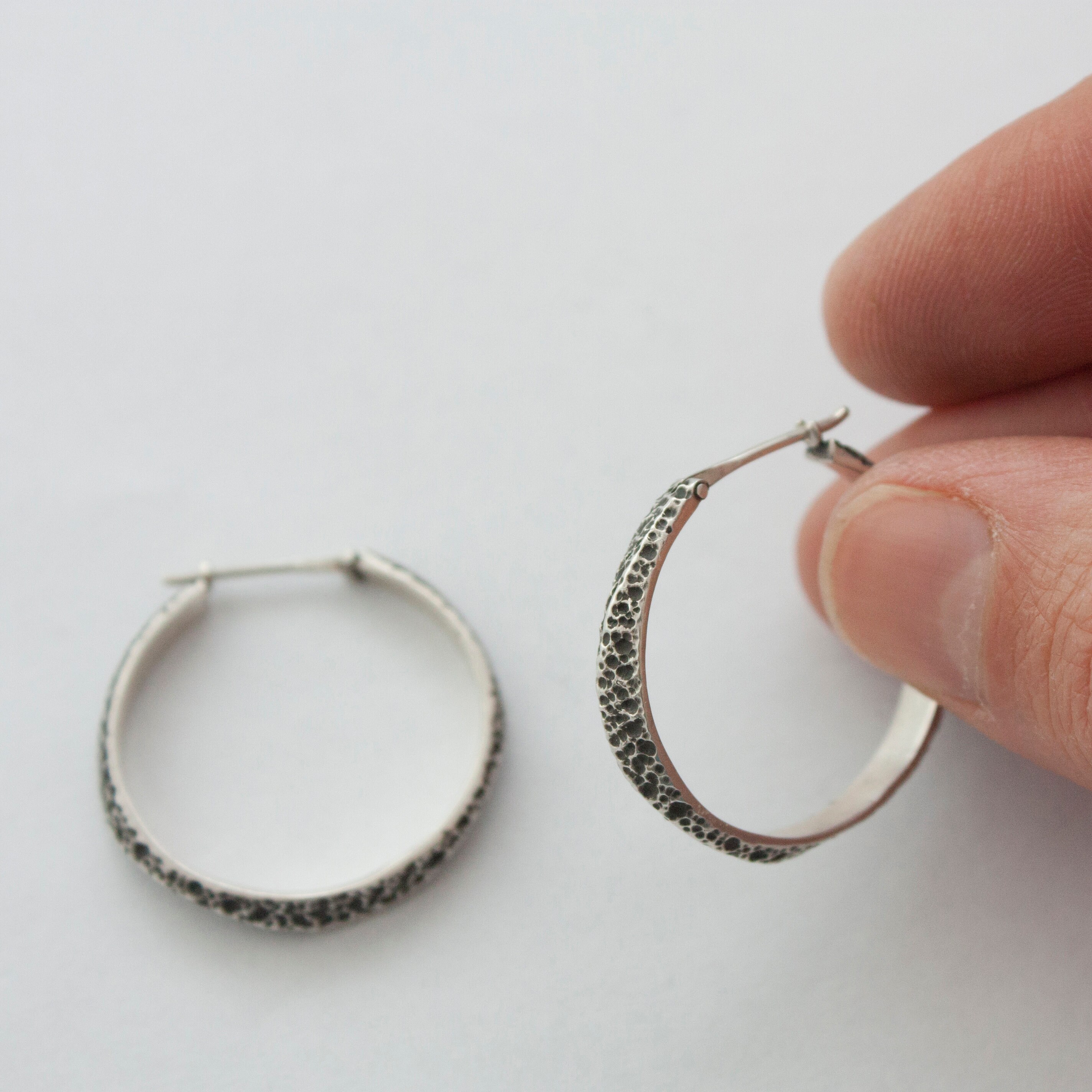 Long Earrings. Circle With a Chain Earrings. Silver Earrings. Silver ...