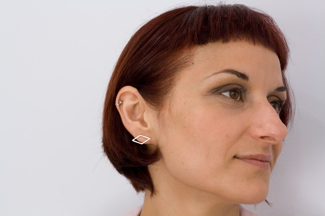 Silver Earrings. Rhomb Earrings. Little Rhomb Earrings. Button Earrings ...