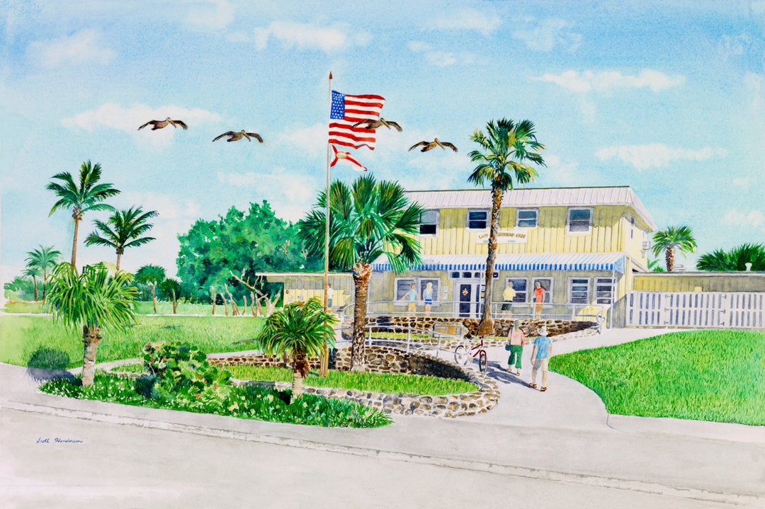 Lazy Loggerhead Cafe 11 x 14 79.00 et 16 x 20 99.00 - Etsy France