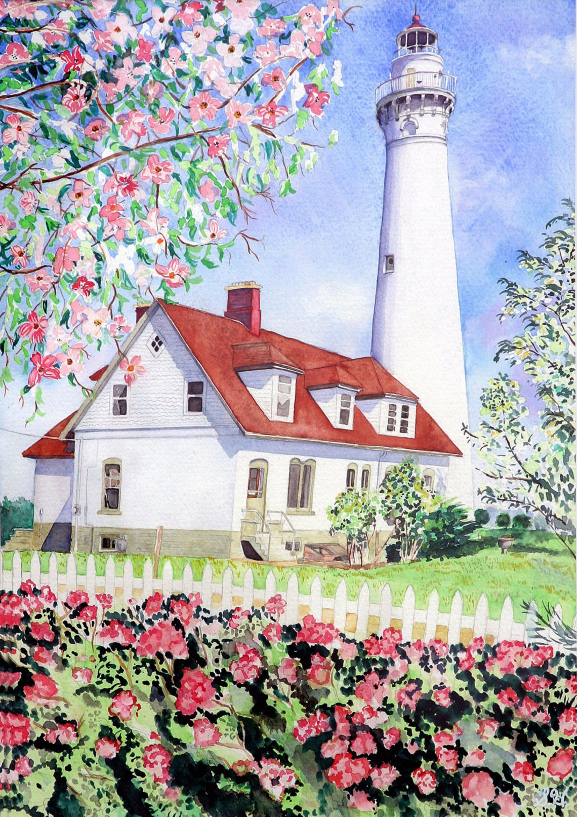 Wind Point Lighthouse 11 X 14 79.00 and 16 X 20 99.00 - Etsy UK