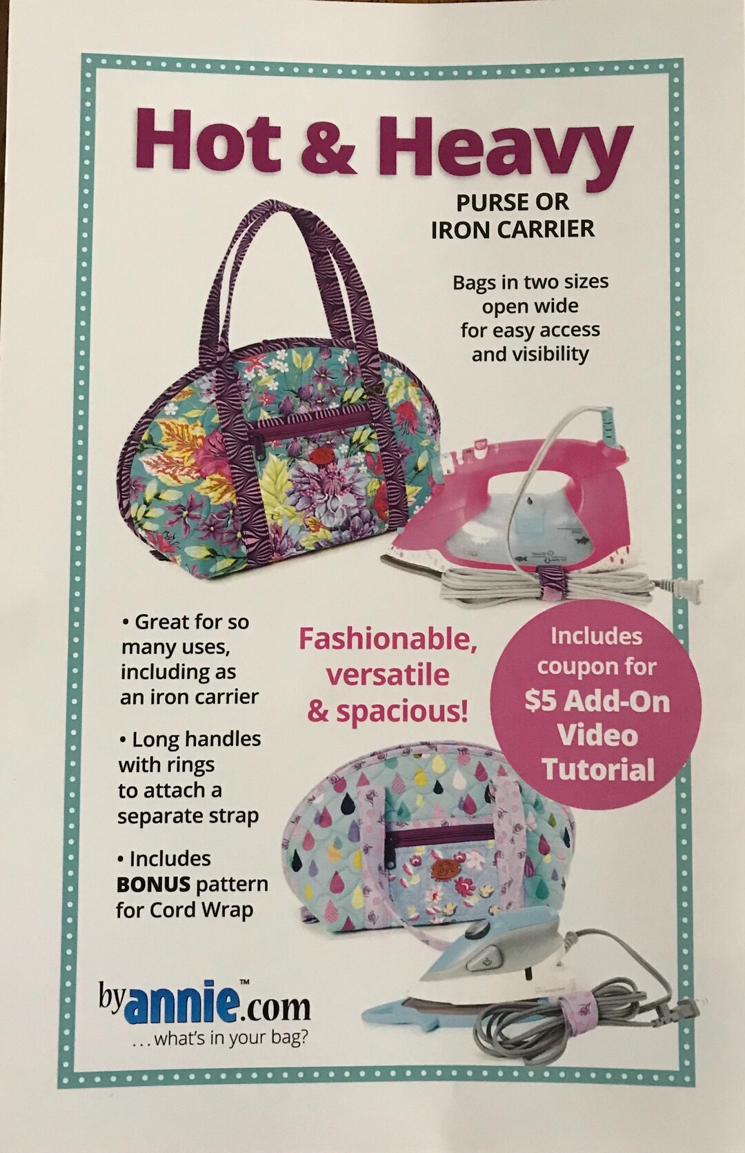 Hot & Heavy Purse or Iron Carrier Pattern From Byannie-free Shipping - Etsy