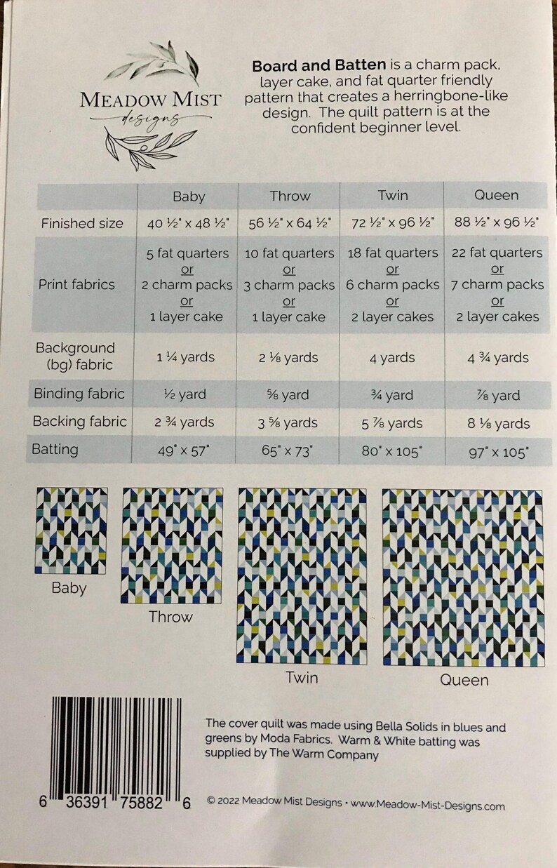 Board and Batten Quilt Pattern by Cheryl Brickey-free Shipping - Etsy