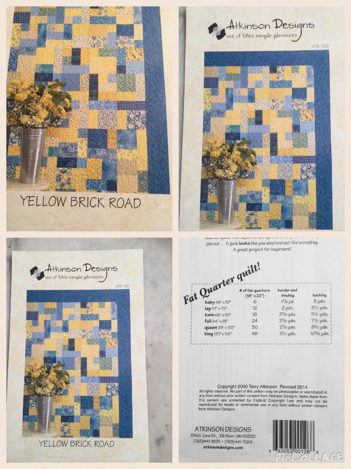 Yellow Brick Road Quilt Pattern by Atkinson Designs—free Shipping - Etsy