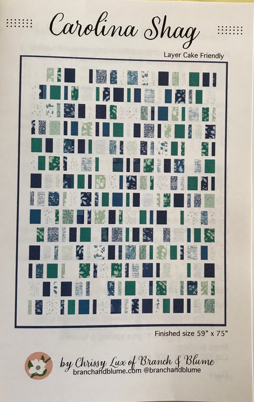 Carolina Shag Quilt Pattern by Chrissy Lux of Branch & Blume—free ...