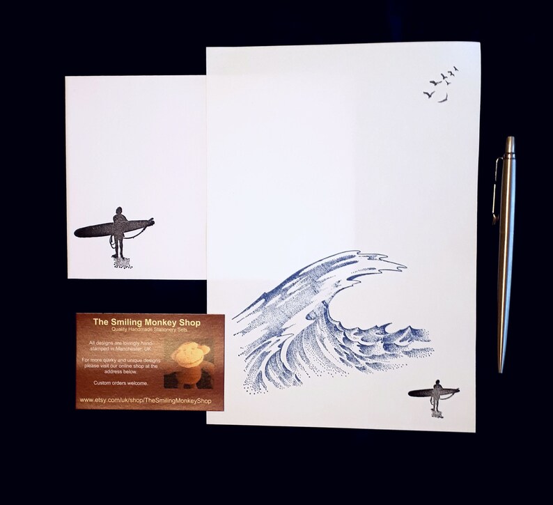 Big Wave Surfer Stationery Set - Surfs up Writing Paper With Matching ...