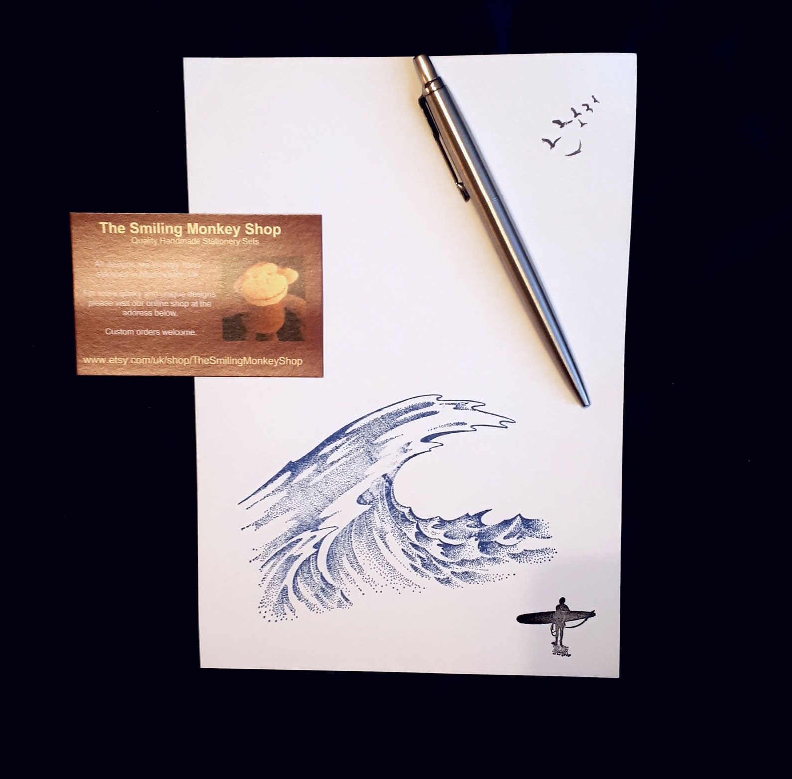 Big Wave Surfer Stationery Set Surfs up Writing Paper With - Etsy