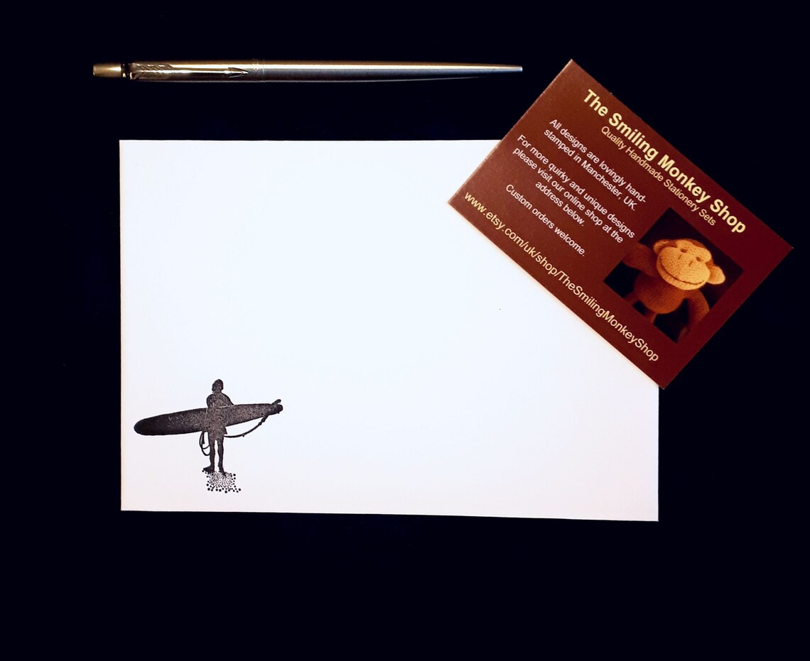 Big Wave Surfer Stationery Set Surfs up Writing Paper With - Etsy