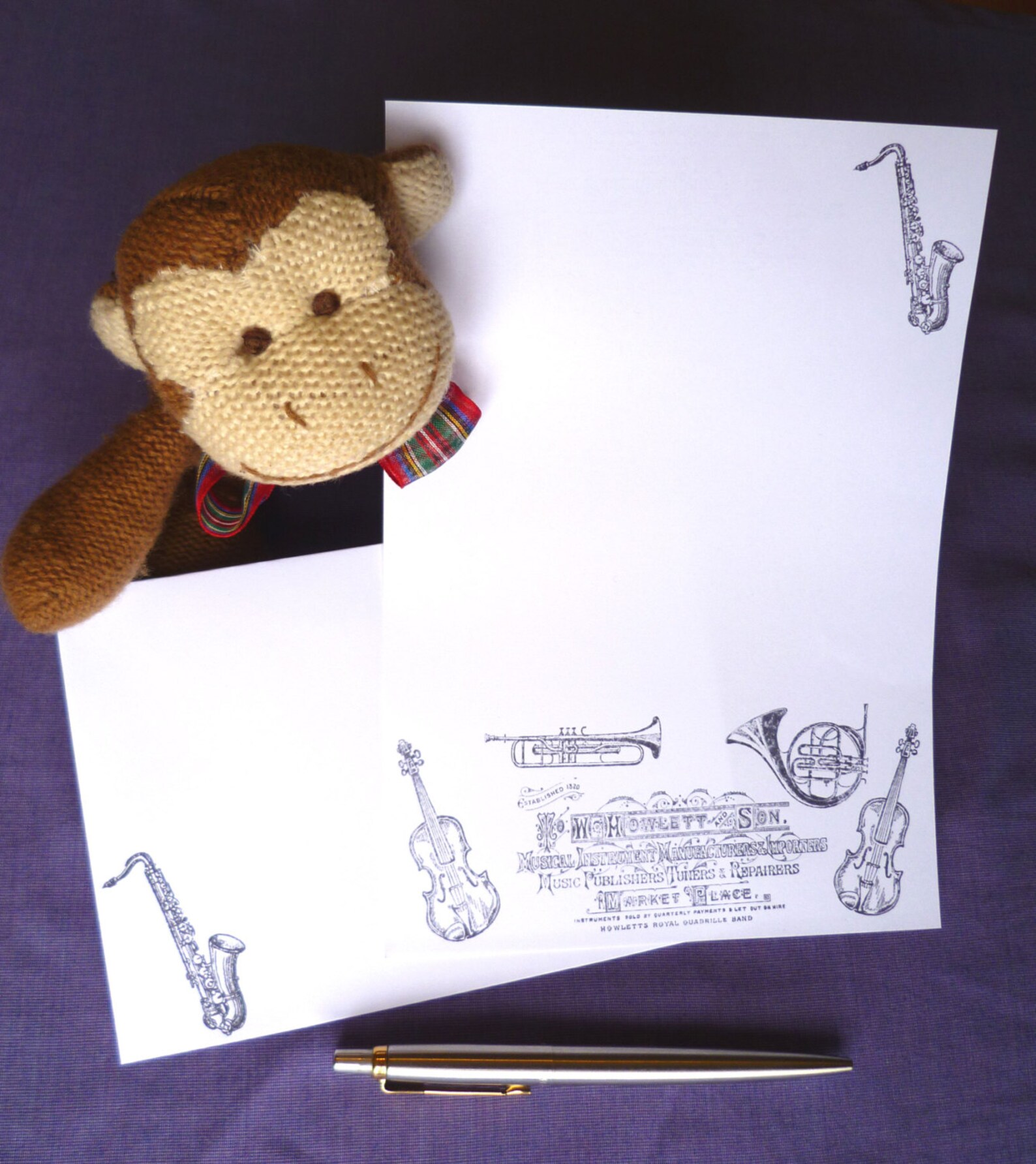 Musical Instruments Stationery Set - Music Writing Paper With Matching ...