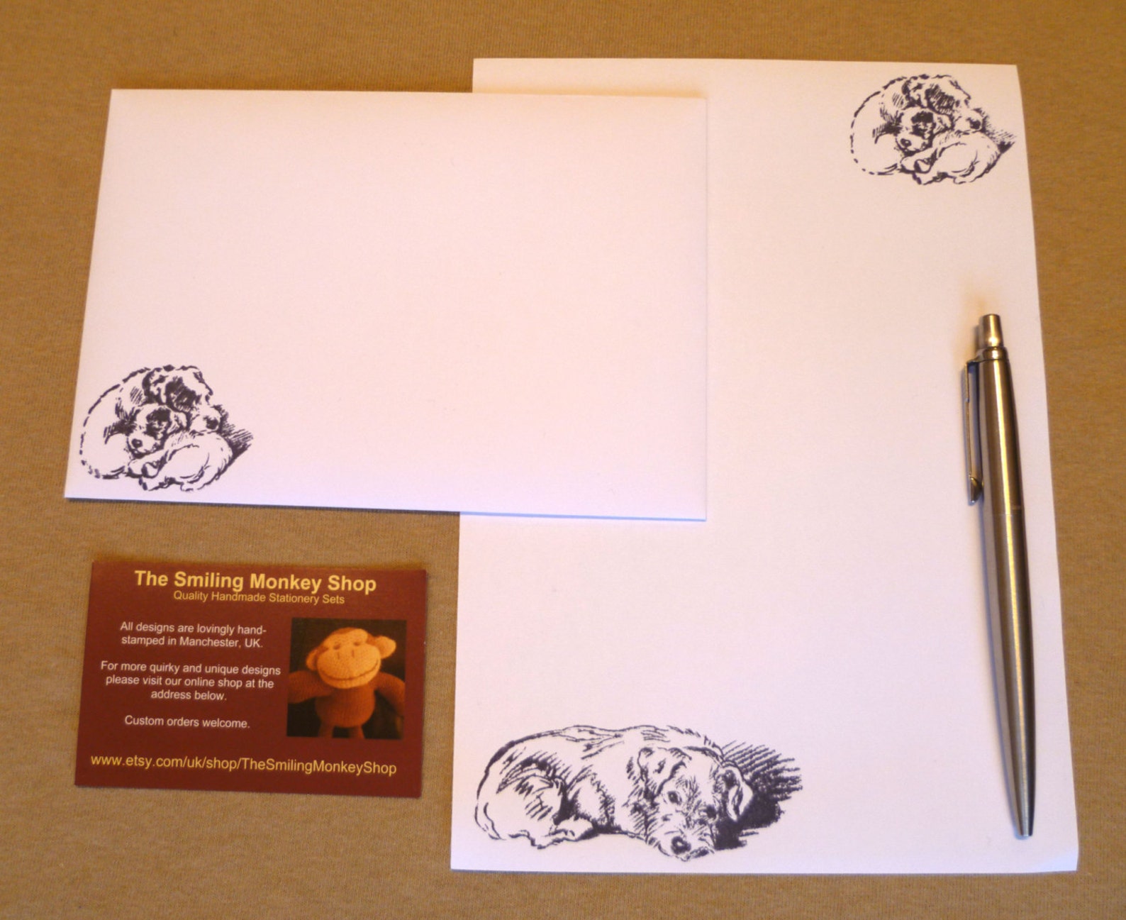 Dog Stationery Set - Sleeping Dogs Writing Paper With Matching Premium ...