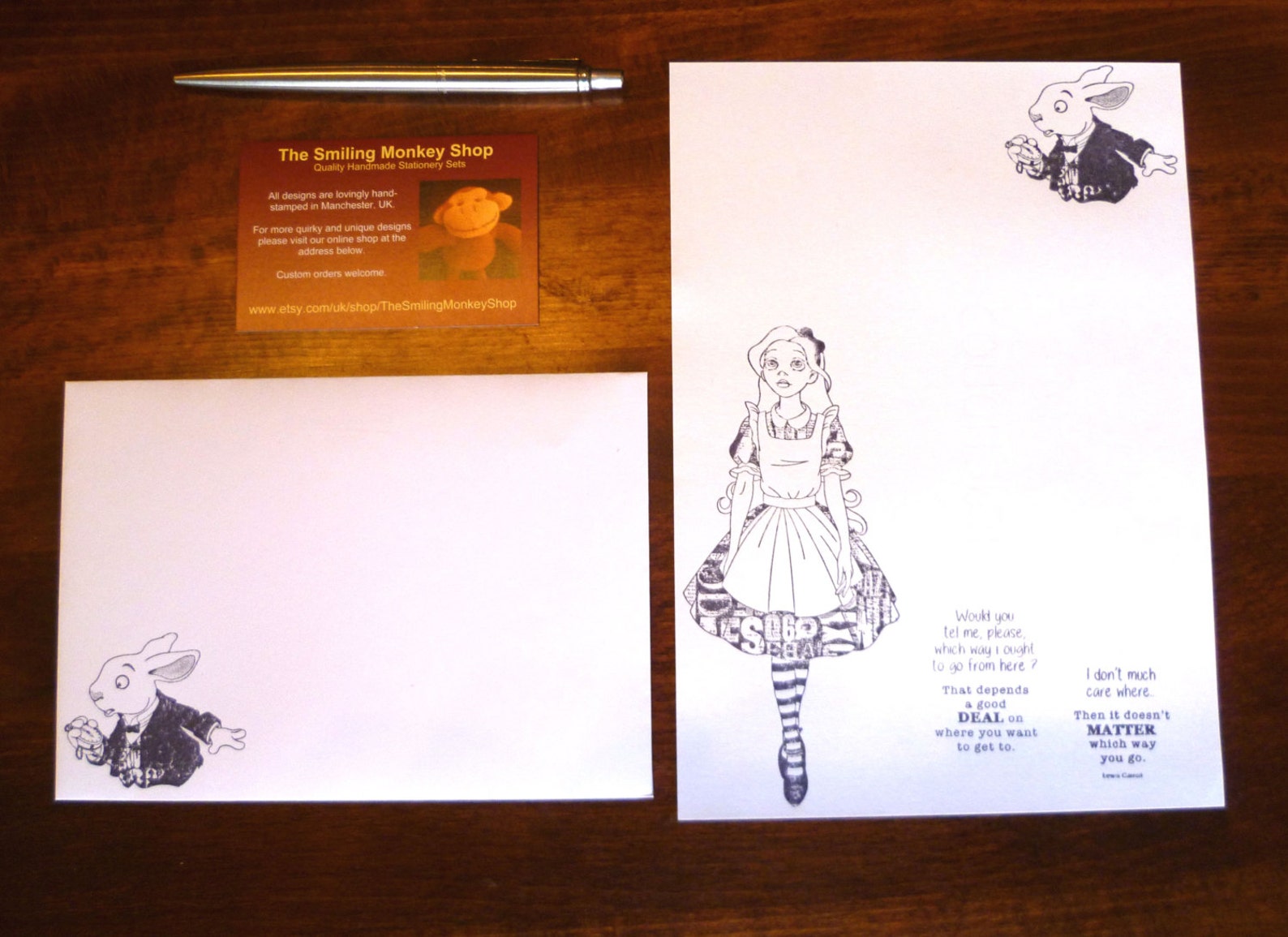 Alice Stationery Set Alice in Wonderland Writing Paper With Matching ...