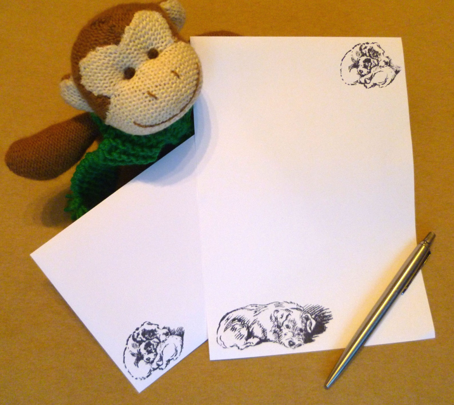 Dog Stationery Set - Sleeping Dogs Writing Paper With Matching Premium ...