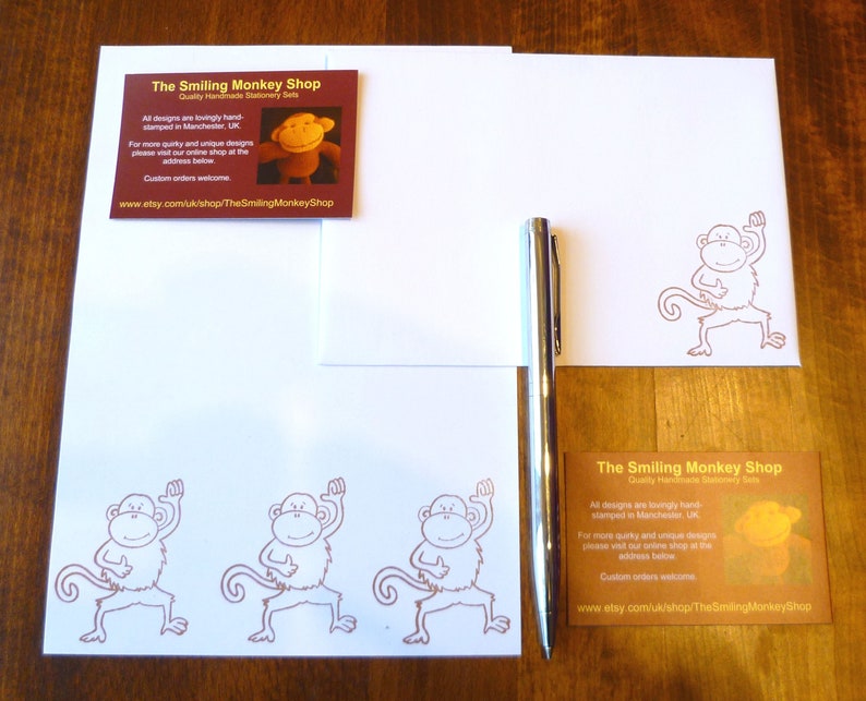 Smiling Monkey Stationery Set - Cheeky Monkey Writing Paper and ...
