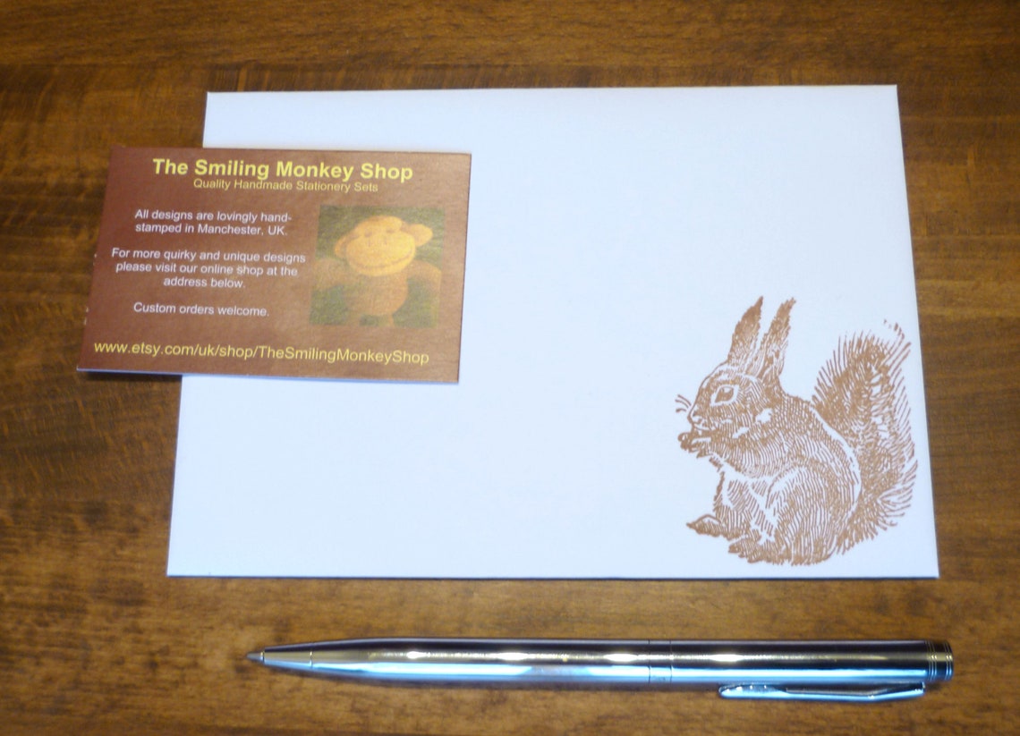 Red Squirrel Stationery Set Hungry Squirrel Writing Paper With Matching ...