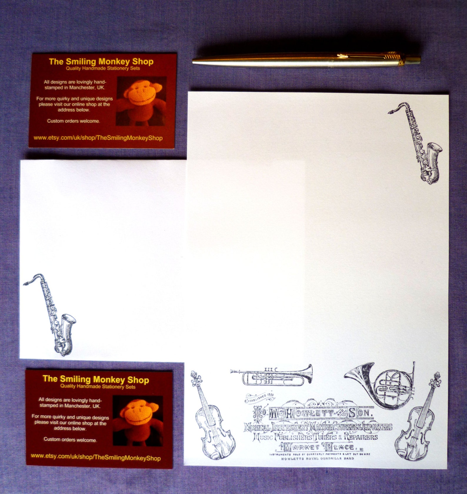 Musical Instruments Stationery Set - Music Writing Paper With Matching ...