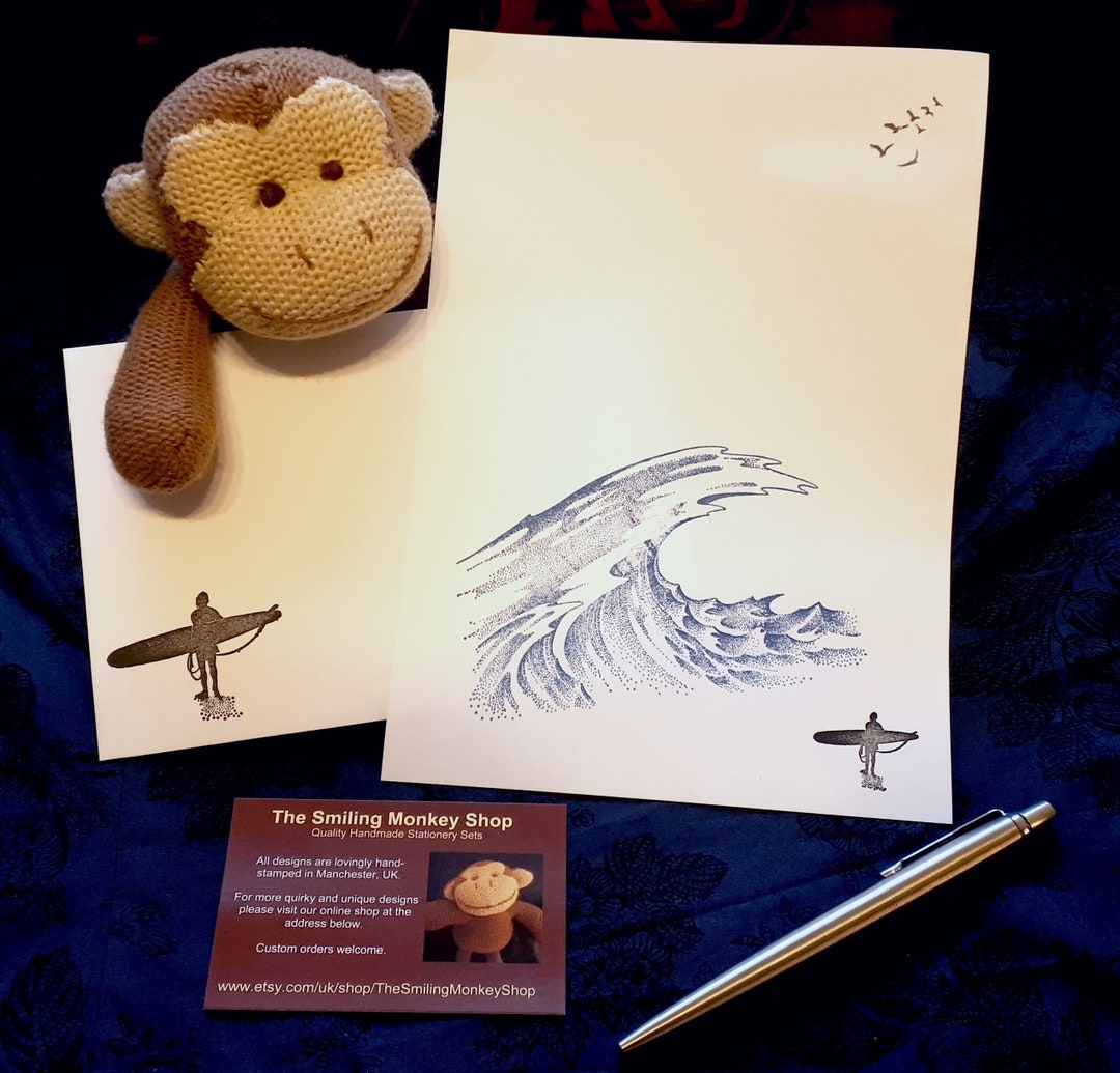 Big Wave Surfer Stationery Set - Surfs up Writing Paper With Matching ...