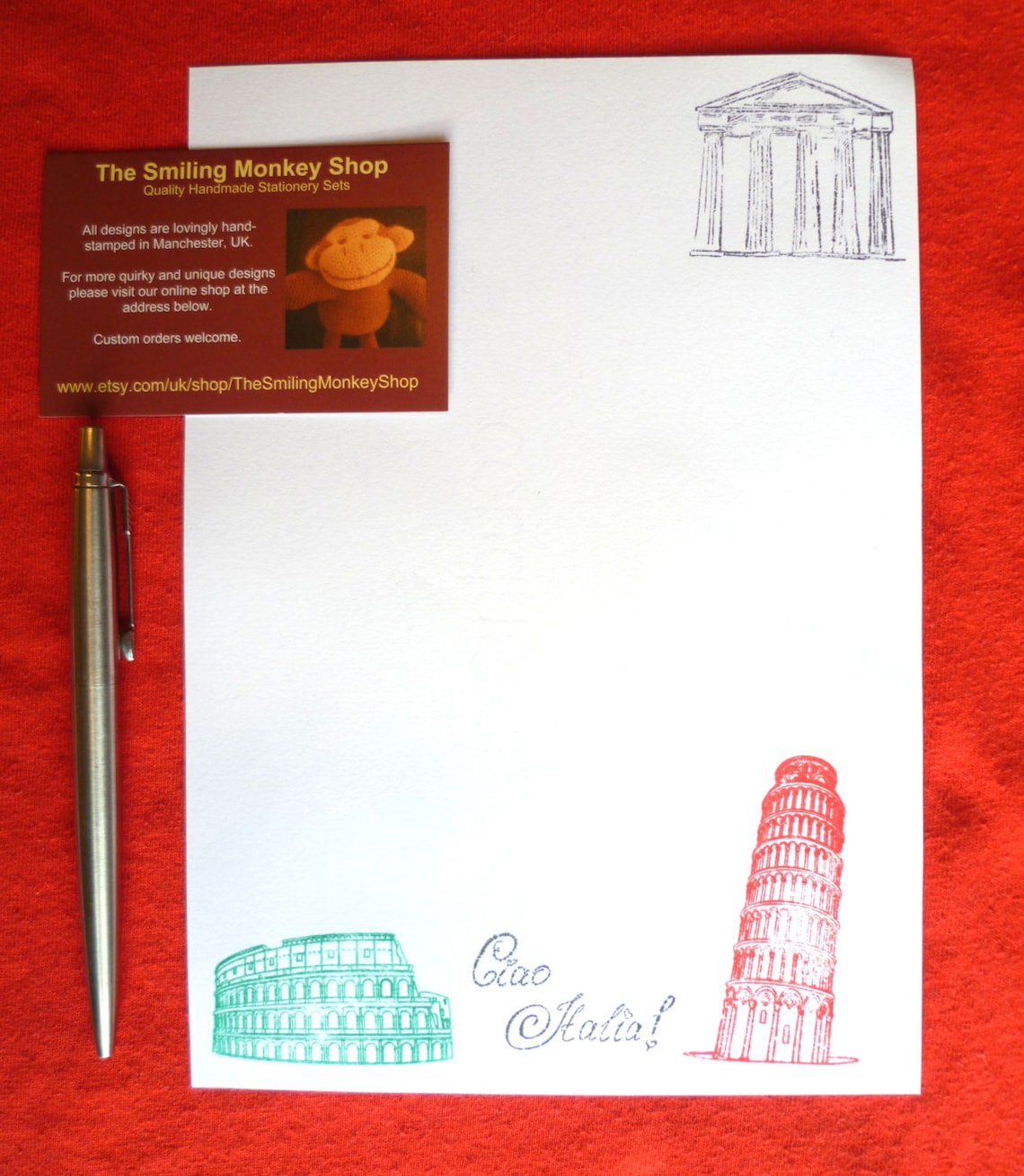 Italian Stationery Set - Ciao Italia Writing Paper With Matching ...