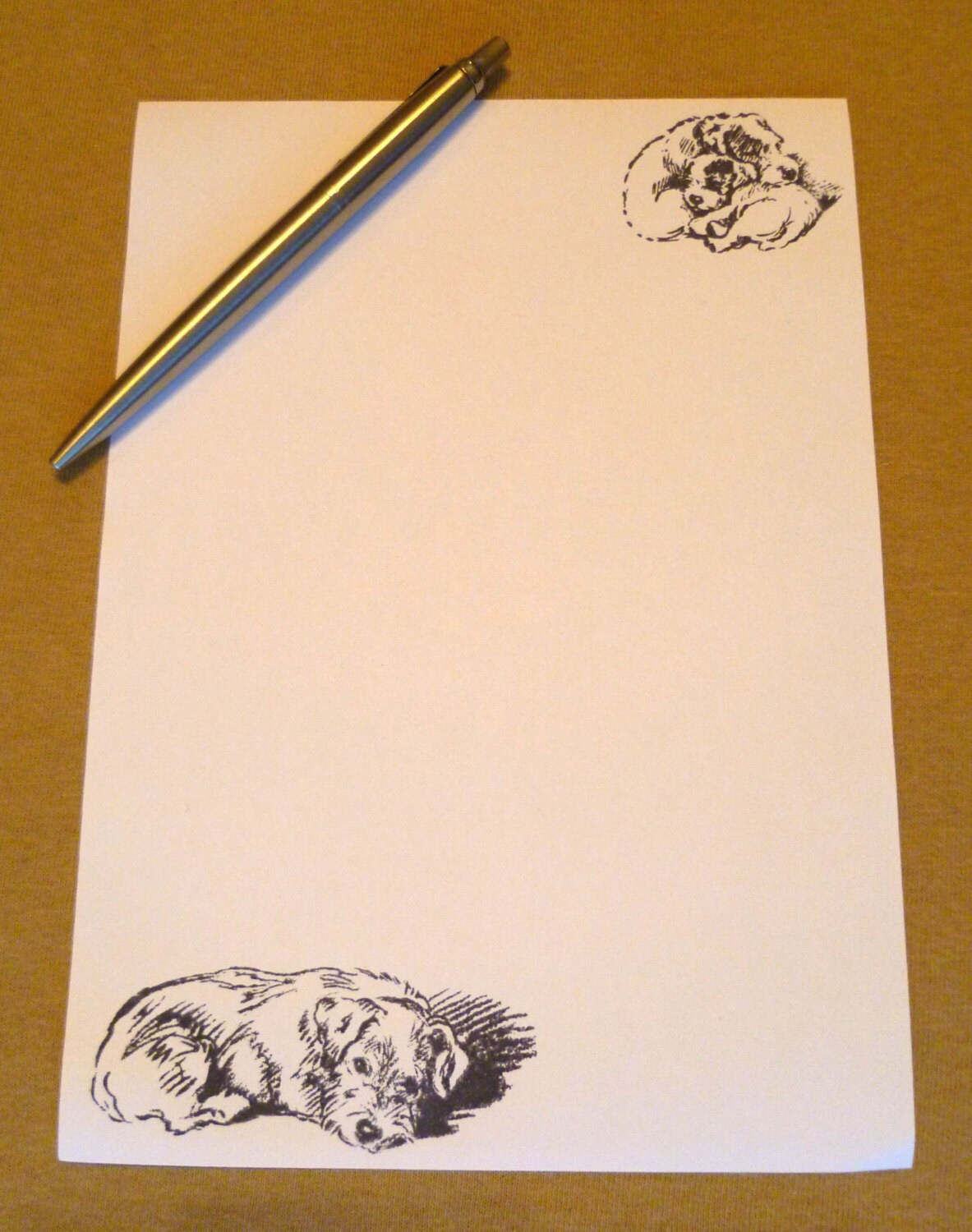 Dog Stationery Set Sleeping Dogs Writing Paper With Matching Premium ...